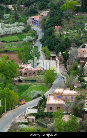 MOROCCO, South of Marrakech, OURIKA VALLEY: Village of AGHBALOU Stock ...