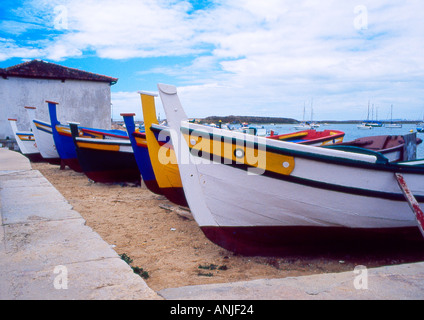 Fishing boats at rest Alvor harbour Algarve Portugal Stock Photo - Alamy