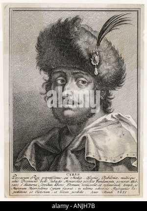 Cyrus II "the Great", King of Persia 559 - 529 BC, portrait, side view ...