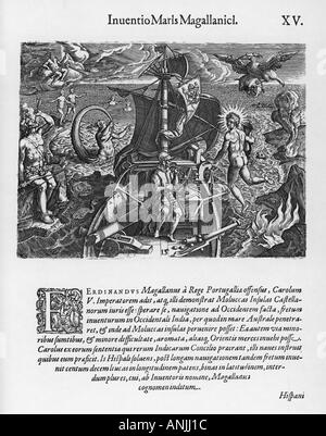 Ferdinand Magellan (1480-1521). Portuguese explorer. Death Magellan at ...