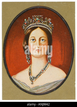 Queen Victoria (1819-1901) on engraving from the 1800s. Queen of Great ...