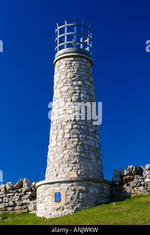 Beacon near Crich Stand War Memorial Derbyshire England UK with blue ...