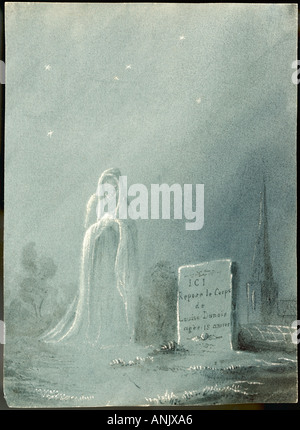 Ghost in Churchyard Stock Photo - Alamy