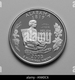 Alabama state commemorative quarter coin isolated on white Stock Photo ...