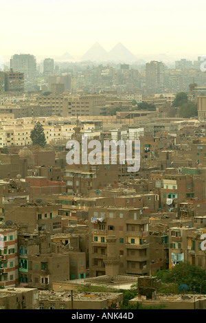 View across Cairo and the pyramids from the citadel Stock Photo - Alamy