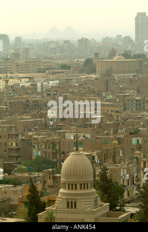 View across Cairo and the pyramids from the citadel Stock Photo - Alamy