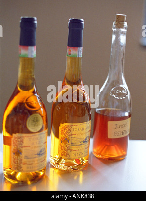 The Disznoko winery in Tokaj: in the tasting room, bottles of Tokaj ...