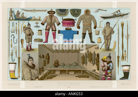 Eskimo costume by Racinet Stock Photo - Alamy