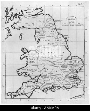 Map - Britain - Saxon Period Stock Photo - Alamy