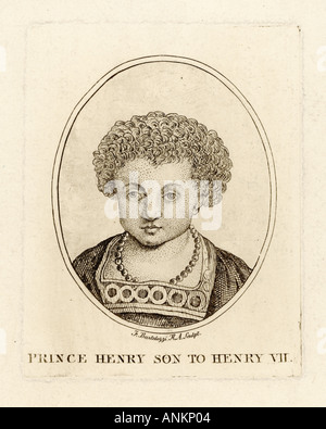 Young Henry VIII (1491 - 1547), wearing full armour on horseback Stock ...
