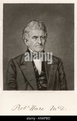 Robert Hare (1781-1858) American chemist. Invented an oxyhydrogen blow ...