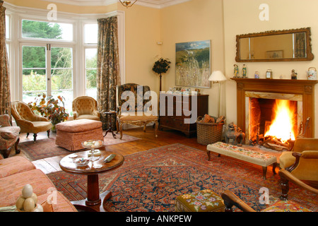 Drawing Room interior, country house, England Stock Photo - Alamy