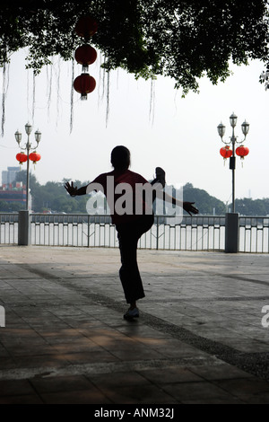 Morning Tai Chi, Shamian Dao Sand Surface Island, Guangzhou, China ...