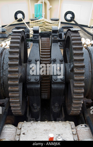 Steam powered driven winch windlass Stock Photo - Alamy