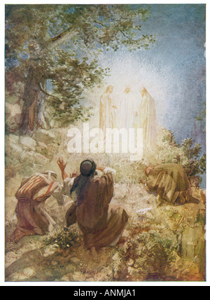 Jesus appears in a vision with Elijah and Moses to Peter, James and ...