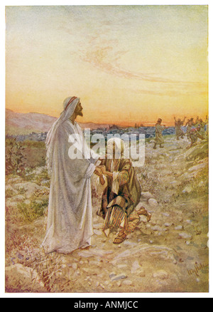 Jesus heals a leper Stock Photo - Alamy