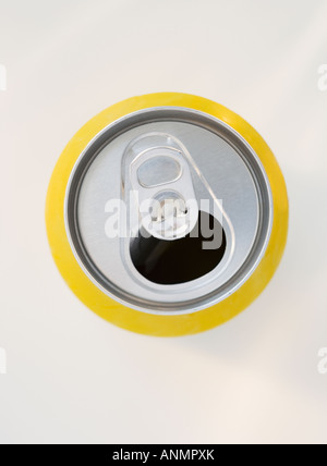 High angle view of aluminum soda can isolated on white Stock Photo - Alamy