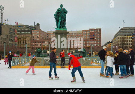 Ice skating rink at Kungsträdgården in Stockholm Sweden EU Stock Photo ...