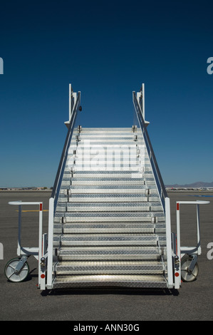 Airplane staircase on runway Stock Photo - Alamy