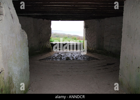 German gun emplacement overlooking Omaha Beach, Normandy, France Stock ...