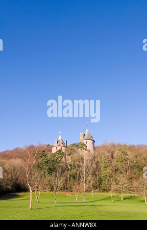 Vertical wide angle of the 'fairytale' gothic Castell Coch [Red Castle ...