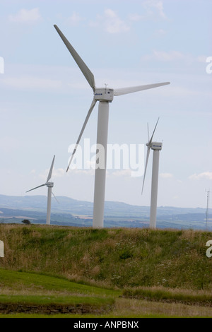Wind farm and Gaia visitor centre near Delabole North Cornwall Stock ...