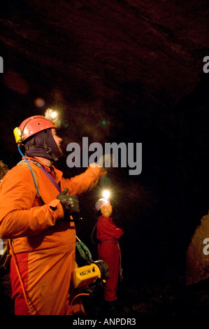 speleologists in the cave of Villanova delle grotte - Friuli Udine ...