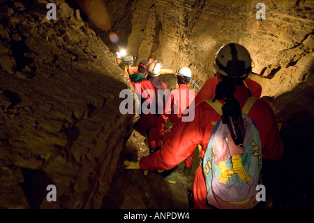 speleologists in the cave of Villanova delle grotte - Friuli Udine ...