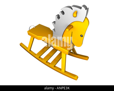 Golden rocking horse Stock Photo - Alamy