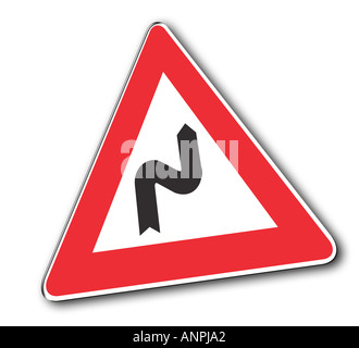 Double arrow warning sign Stock Photo - Alamy