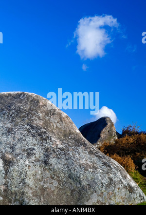 Rock formations at Cratcliffe Rocks near Birchover in the Peak District ...