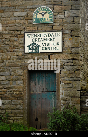 Wensleydale Creamery Sign, Hawes town, Wensleydale; Yorkshire Dales ...