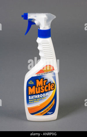 Mr Muscle anti-bacterial bathroom cleaner, cleaning product Stock Photo ...