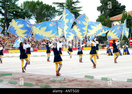 Flag throwing and waving is a traditional part of festivals in Italy ...