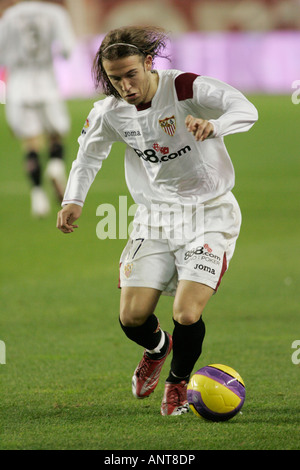 The young Sevilla FC left forward Diego Capel with the ball Stock Photo ...