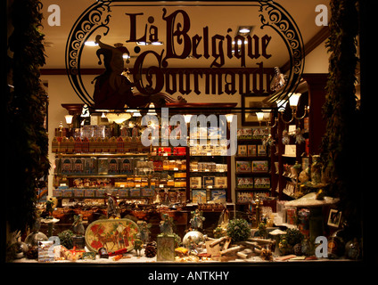 Shop window and display of La Belgique Gourmande, a chocolate and Stock ...