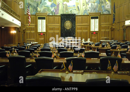 Inside the State Senate chambers of the Indiana State Capitol Building ...
