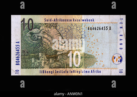 South African colorful banknotes money. Back with BIG Five animals ...