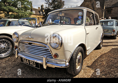 British 1960s Mini Cooper on display at a vehicle rally in England ...