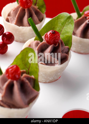 Chicken liver pate canapes gourmet editorial party food Stock Photo ...