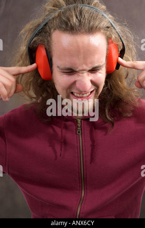 Man with ear protection Stock Photo - Alamy