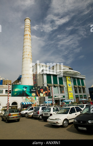 Car parking of shopping mall at Phoenix mill compound with chimney in ...