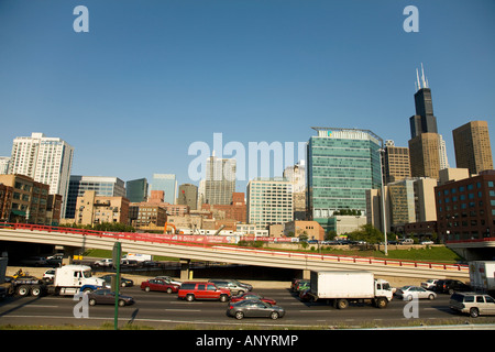 ILLINOIS Chicago Traffic on Kennedy highway interstate system Stock ...