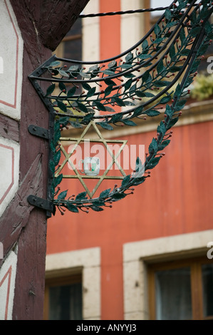 Sign at the Restaurant Au Fer Rouge, Colmar, Departement Haut-Rhin ...