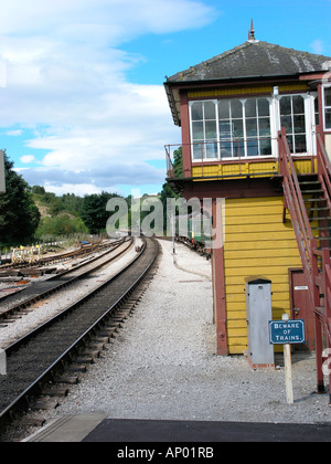 Signal box, Bolton and Embsay steam railway. Bolton Station, Yorkshire ...