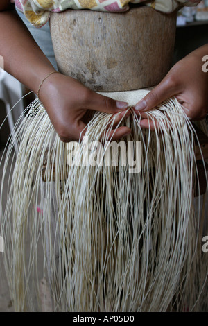 Panama Hat Weaver in Ecuador Stock Photo - Alamy