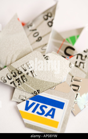 bits of cut up credit card Stock Photo - Alamy