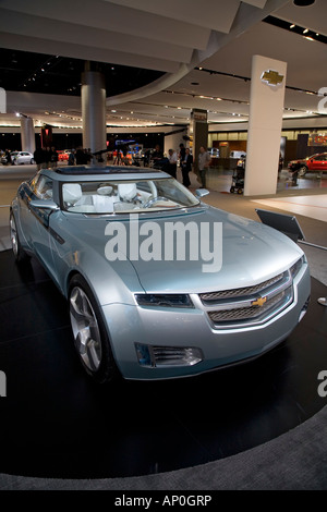 The Chevrolet Volt all-electric concept car is seen on display at the ...
