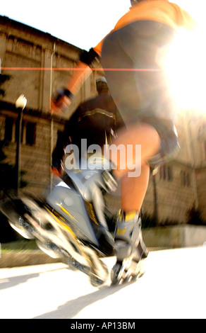 Inline skater, Barcelona, Spain Stock Photo - Alamy