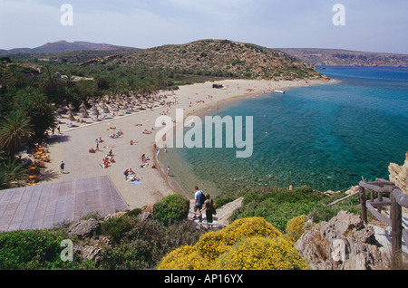 Palm beach of Vai, Vai Finikodasos, Crete, Greece Stock Photo - Alamy